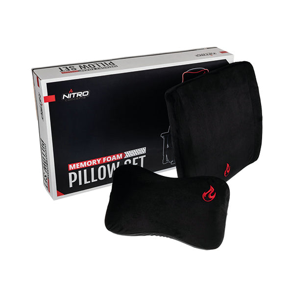 Nitro Concepts Mem Foam Pillow - Black/Red – PAM Ergonomics Nitro Concepts Mem Foam Pillow - Black/Red – PAM Ergonomics